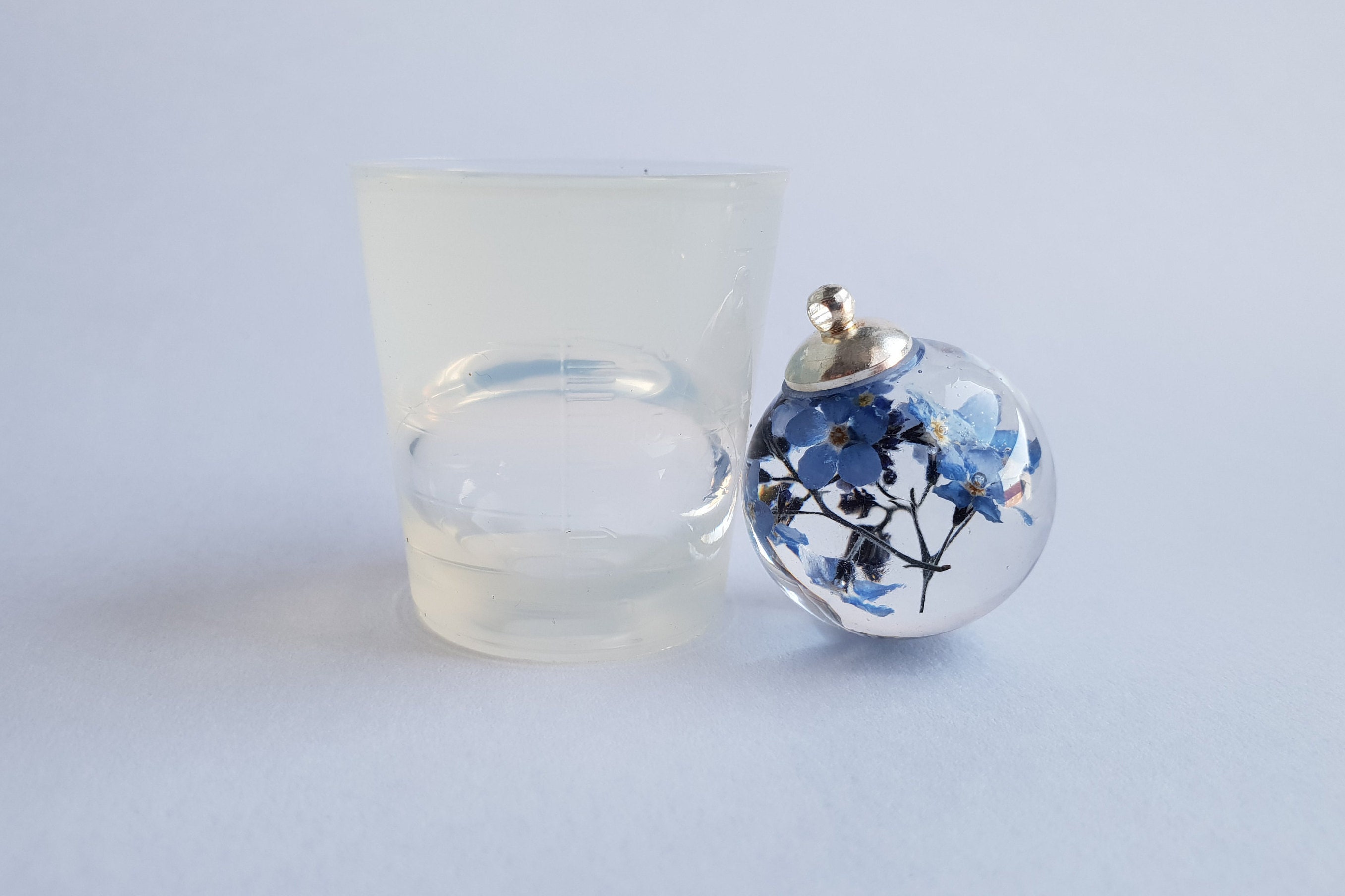 Sphere Mold for Resin 25 Mm, Transparent Clear Silicone Mould, Pendant ...