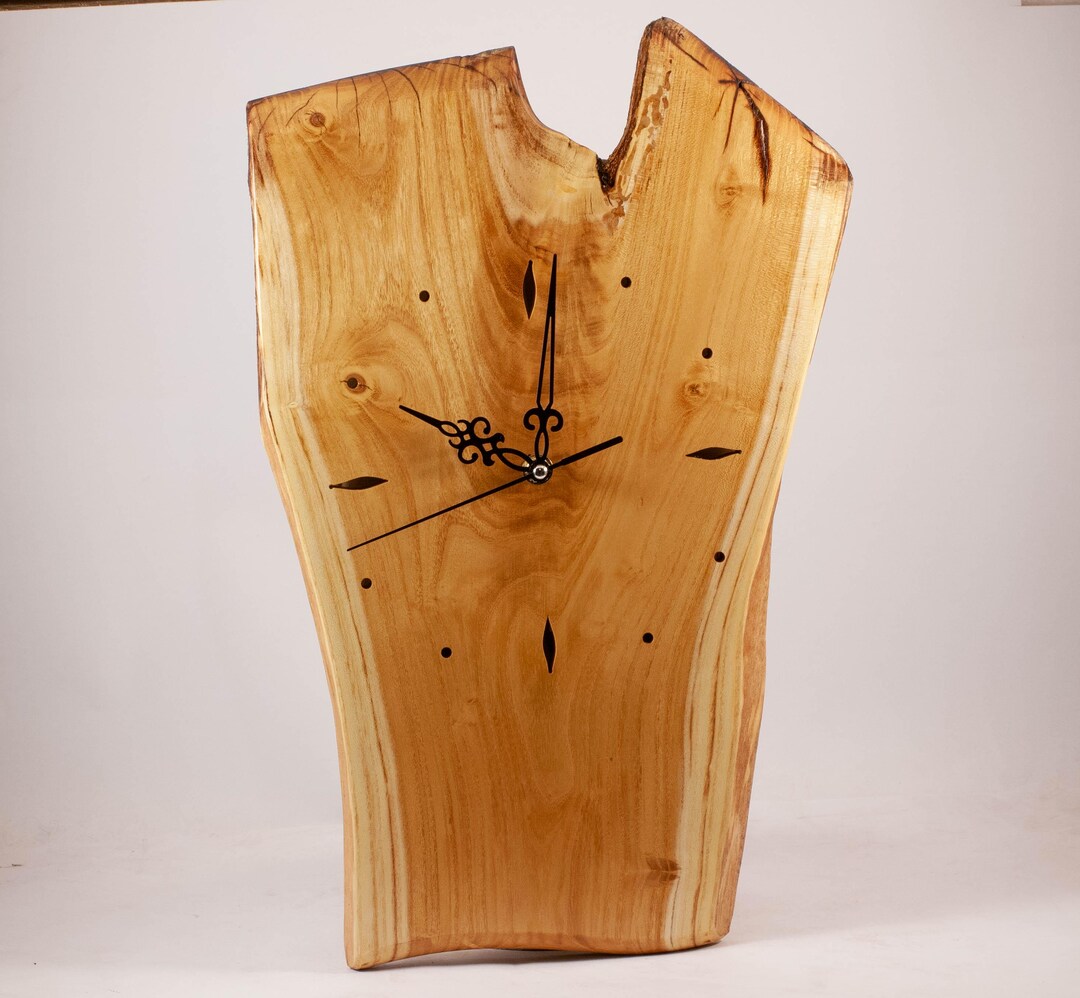 Rustic Wood Clock, Unique Wall Clock Decor, Office Clock, Kitchen Wall ...