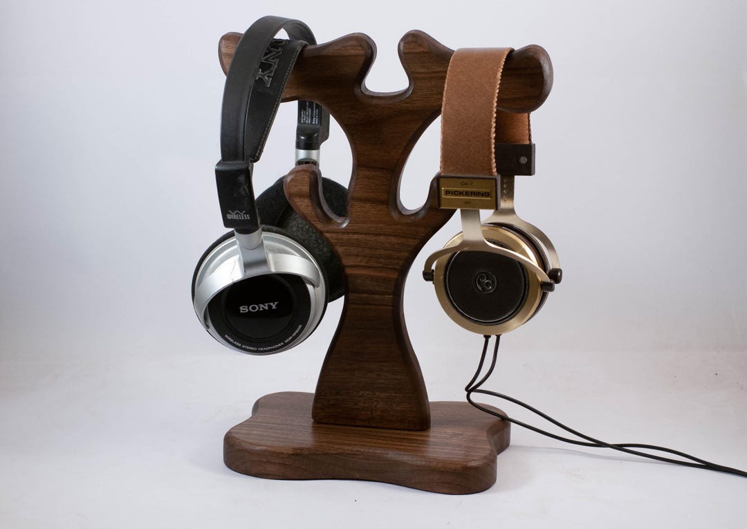 Double Headphone Stand Headphone Holder Headphone Hanger Tech Gift - Etsy