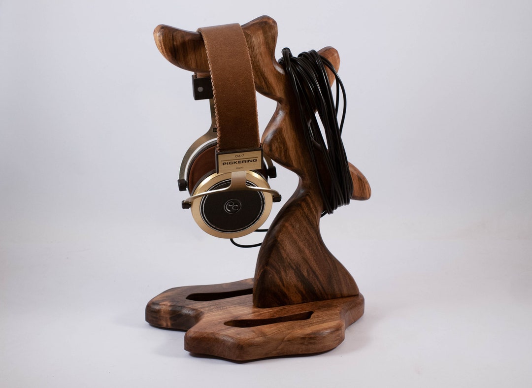 Wooden Headphone Holder, Headphone Stand, Headphone Hanger - Etsy