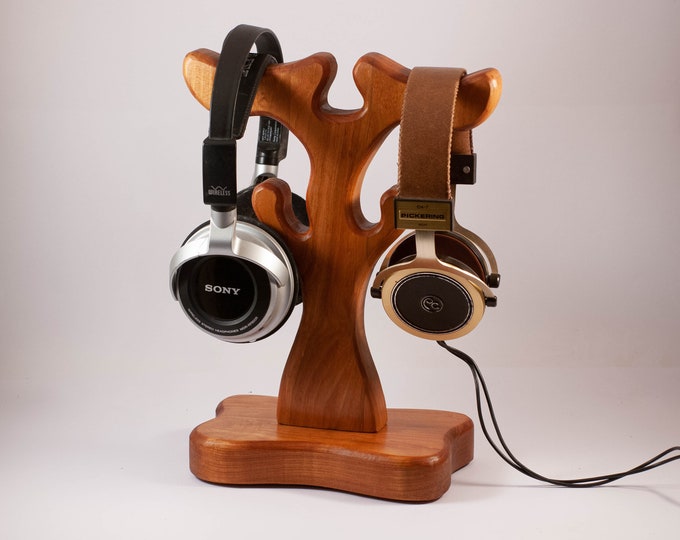 Double Headphone Stand Headphone Holder Headphone Hanger Tech Gift - Etsy