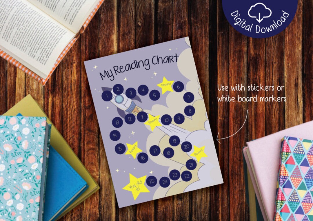Reading Chart for Kids Reading Tracker Space Rocket. Homeschool ...
