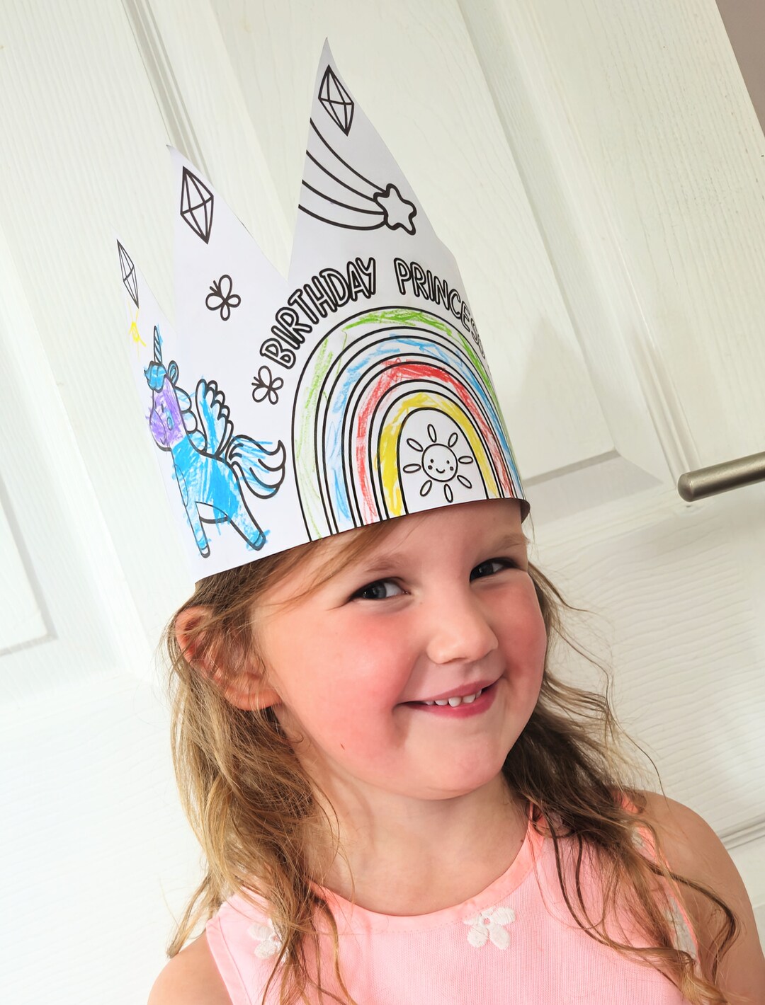 Kids Birthday Party Printable Crown Party Favour Colour in Paper Crown ...