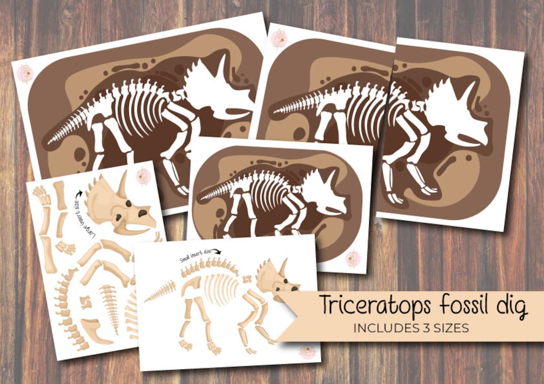 Flisat Table Insert Dinosaur Bones Dig: Prehistoric Printable Insert ...