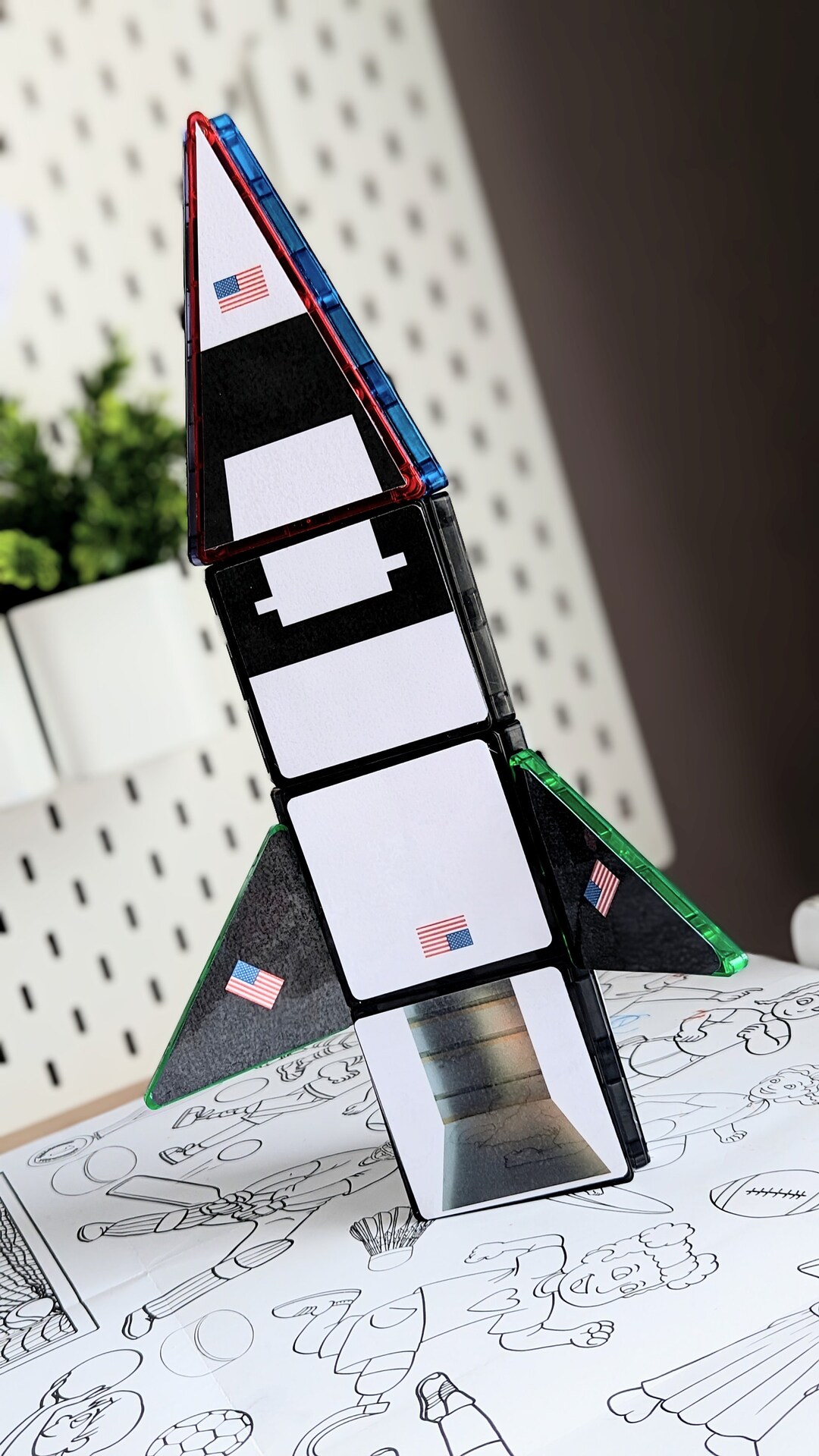 Rocketship Magnatile Toppers Durable & Reusable Make A Space Shuttle ...
