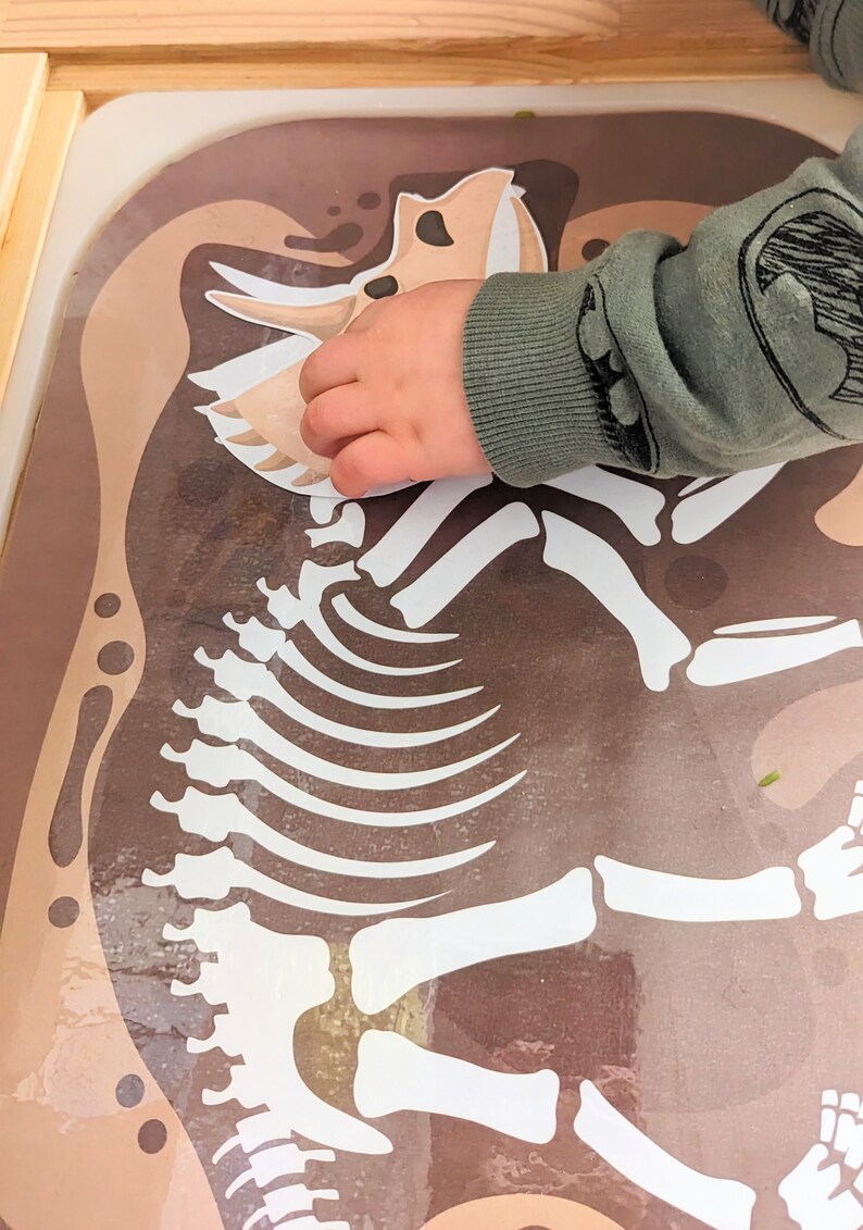 Flisat Table Insert Dinosaur Fossil Dig Game: Printable Insert for ...