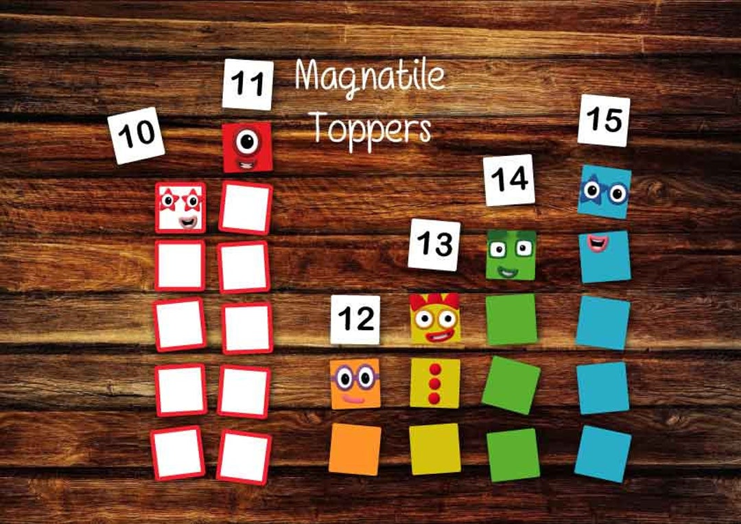 Numberblocks Math Practice Magnatile Toppers Add On Contando para la ...