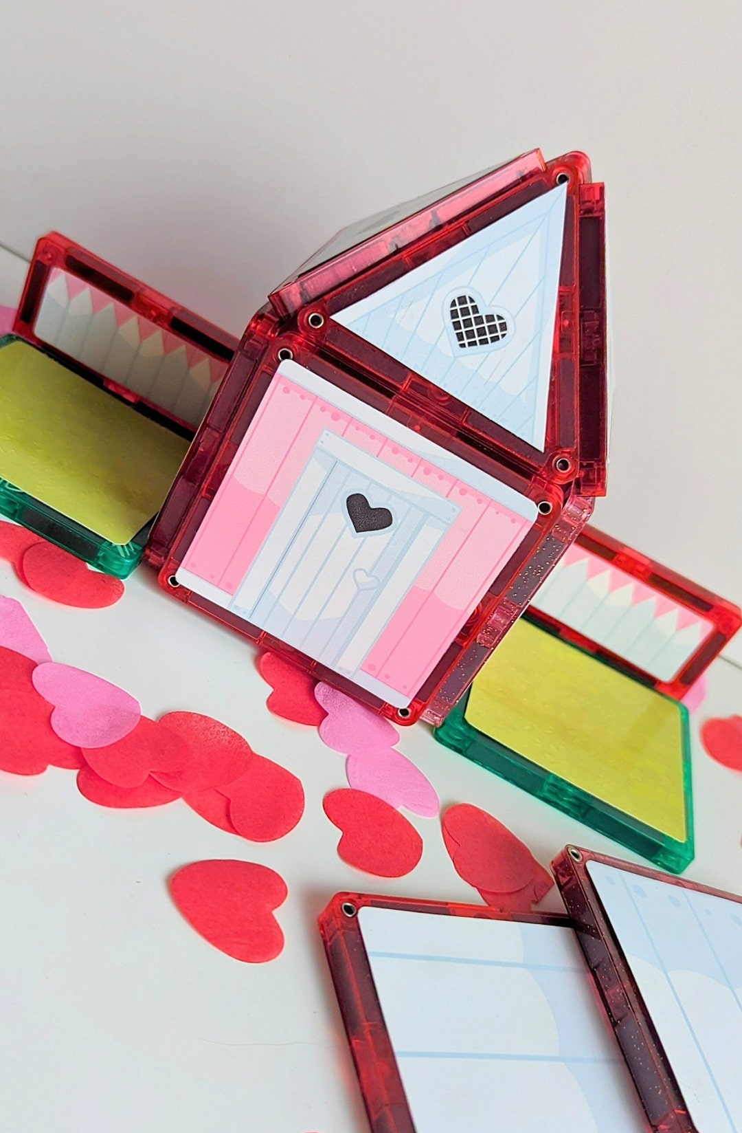 Valentines Day Magnatile Toppers House Sensory Play Home Education Kids ...