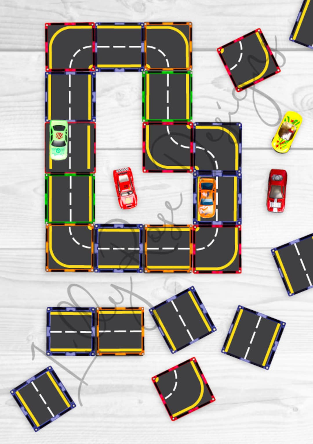 Road Street Magnatile Topper Constructible Montessori Toys for Home Ed ...