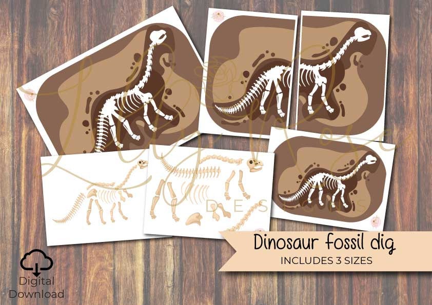 Flisat Table Insert Dinosaur Fossil Dig Game: Printable Insert for ...