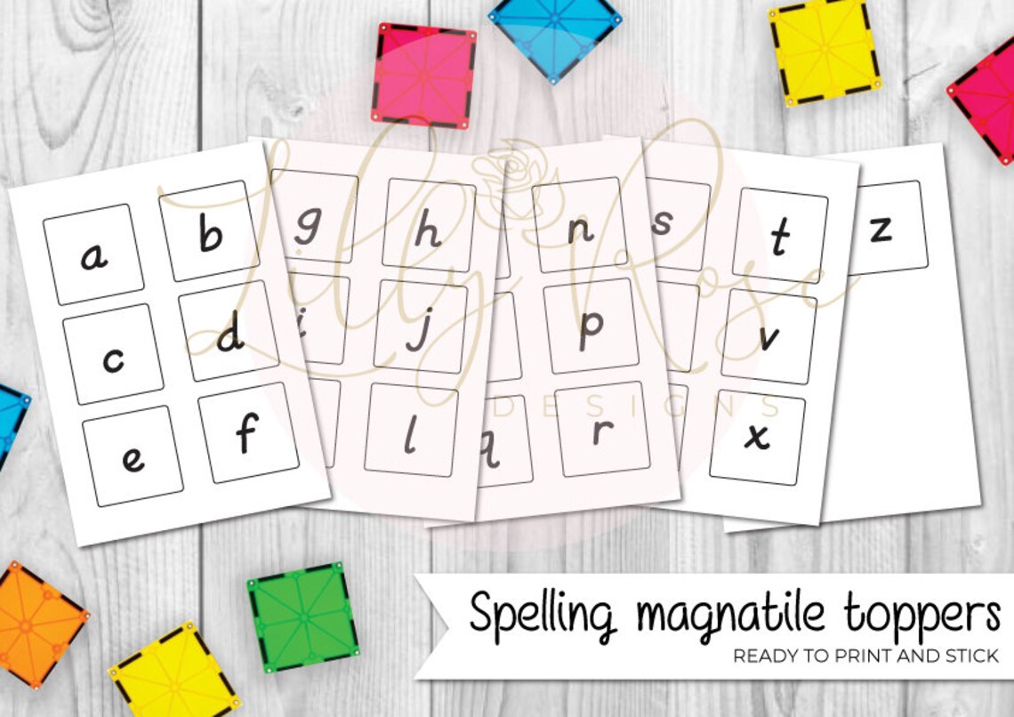 Phonics Magnatile Toppers Printable Reading and Spelling Activity for ...