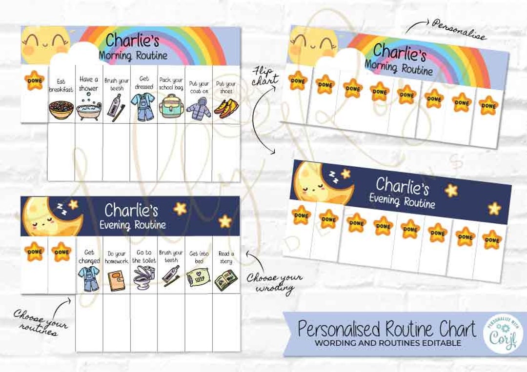 Visual Timetable Routine Chart Personalised Chore List, Fun Daily Task ...