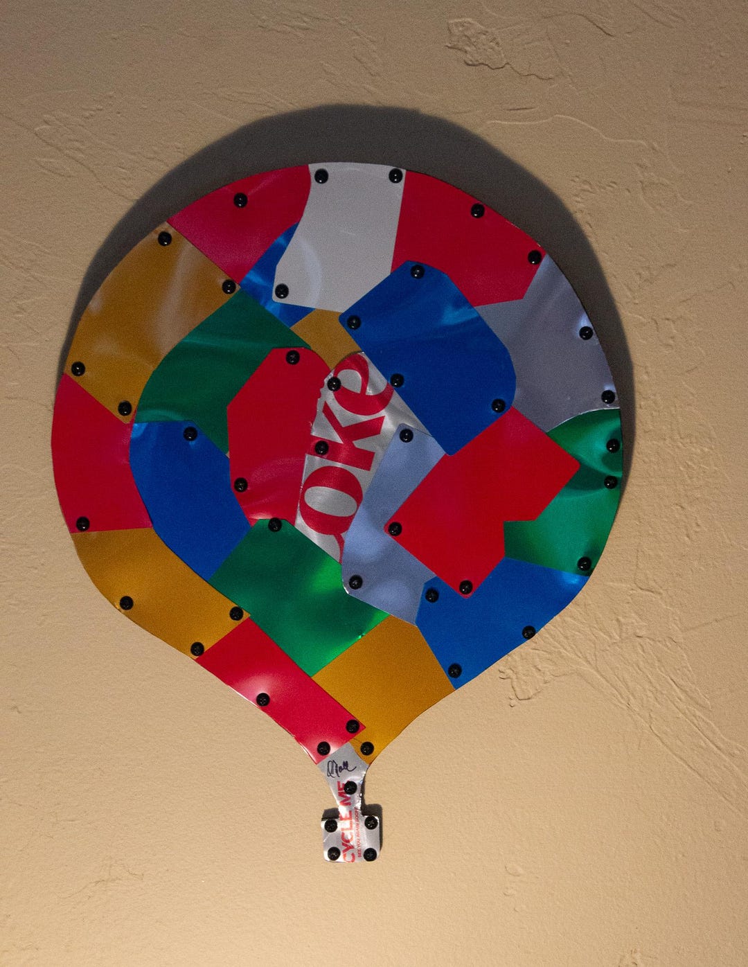 Hot Air Balloon Sculpture Made From Handout Metal Strips and Backed by ...