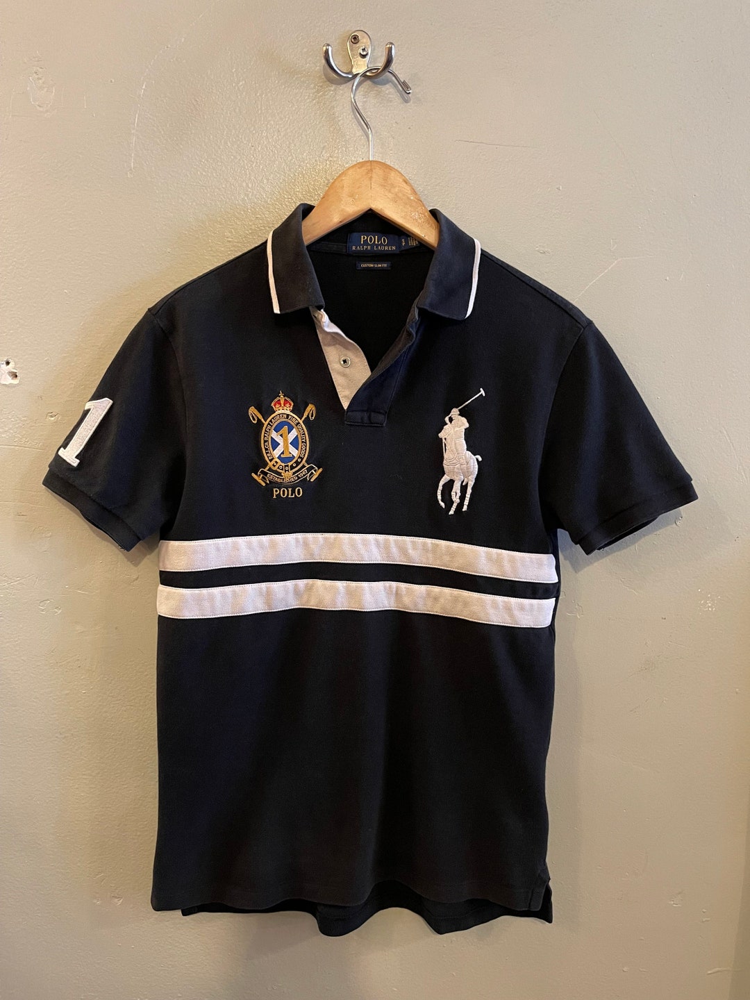 POLO RL / Vintage Ralph Lauren / Black Watch Polo / Big Crest, Big Logo ...