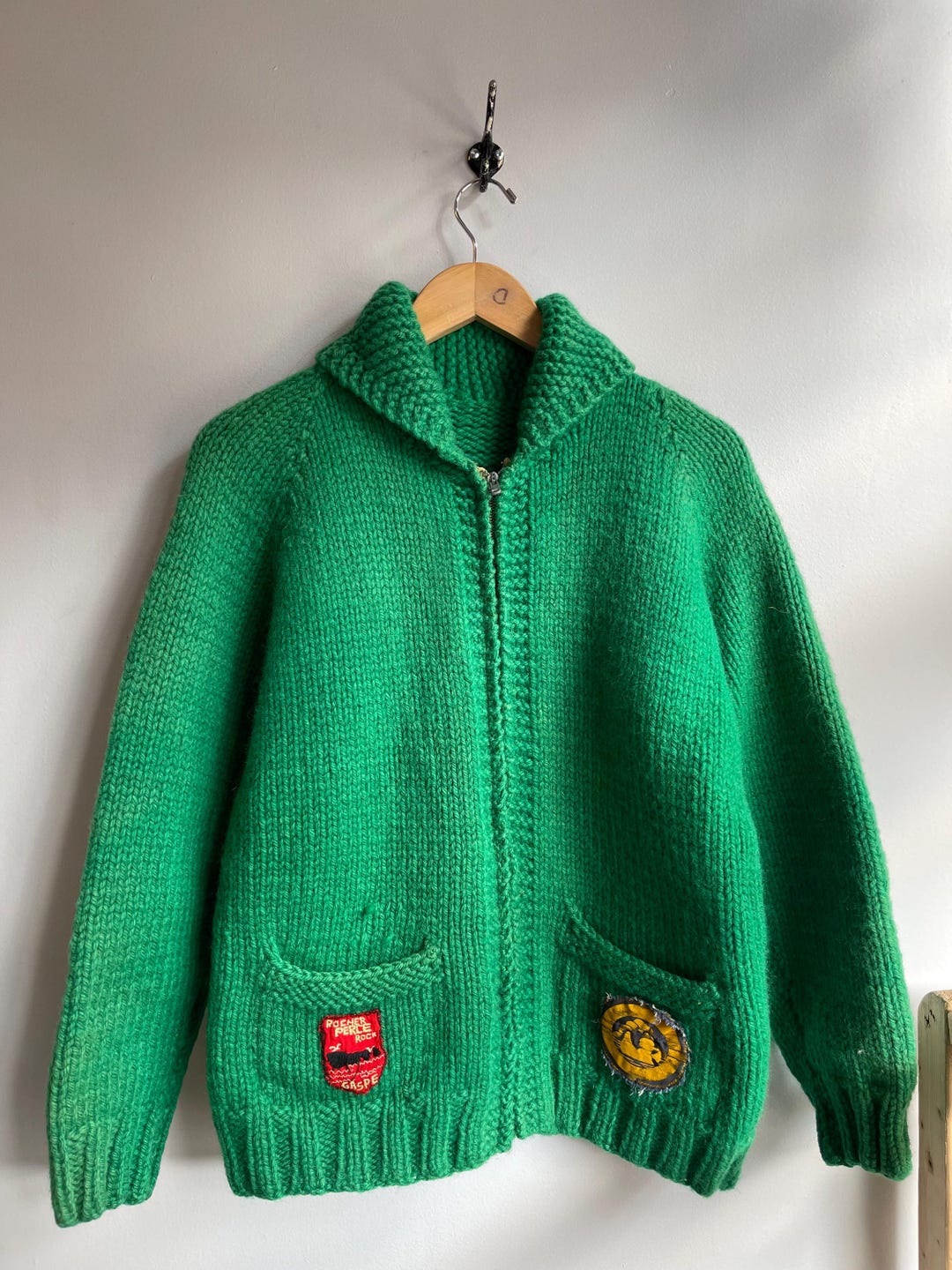 CURLING / Vintage Wool Sweater / Light Green / Vintage Workwear ...
