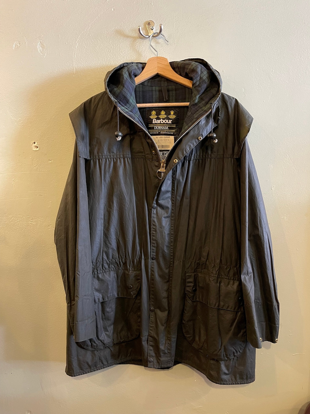 BARBOUR / Vintage Durham / Built-in Hood / 90s Barbour / Vintage Wax ...
