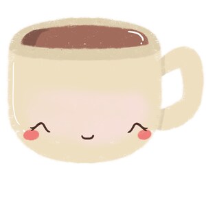Kawaii Coffee and Sugar Clip Art, Kawaii Coffee, Kawaii Latte, Kawaii ...