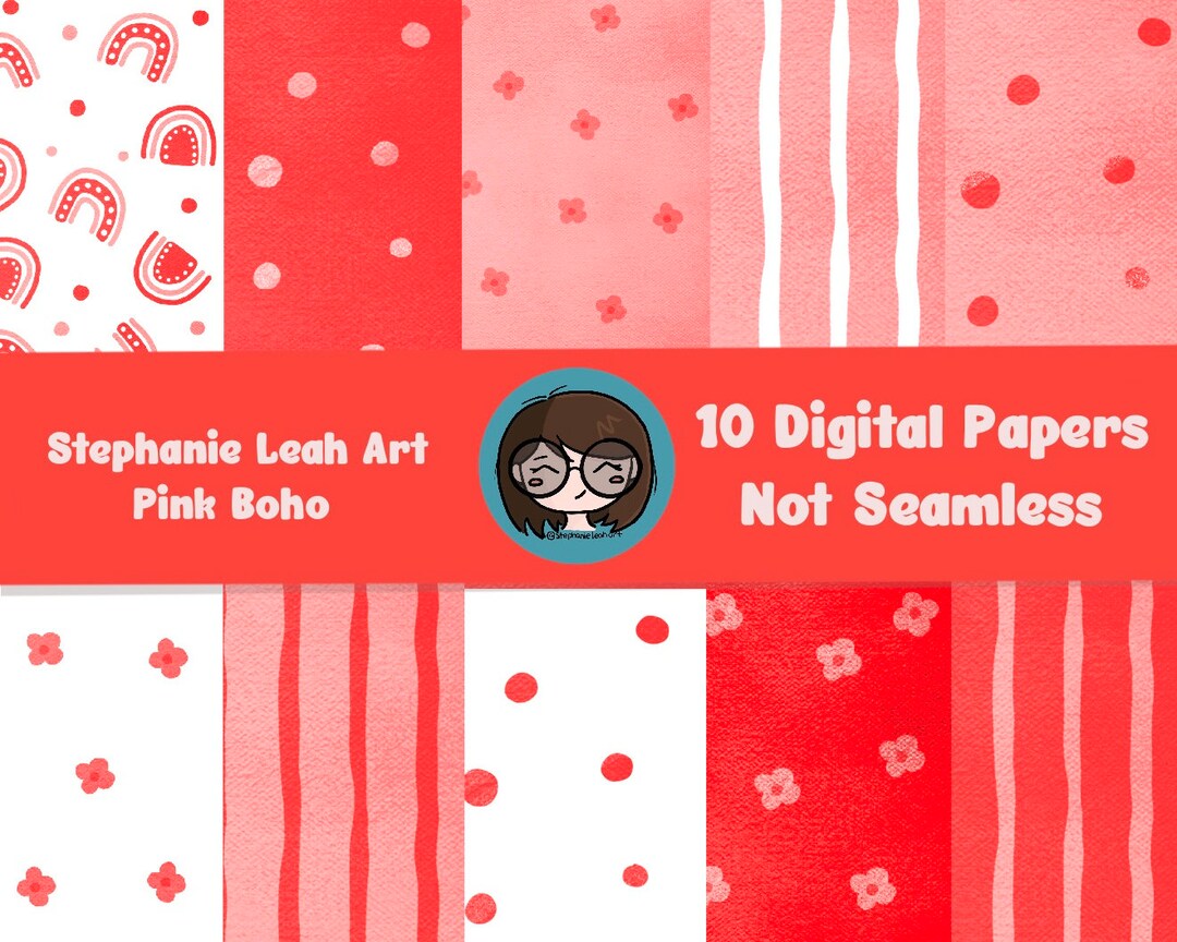 PINK BOHO, Digital Scrapbook Papers, 12x12, Digital Paper, Digital ...