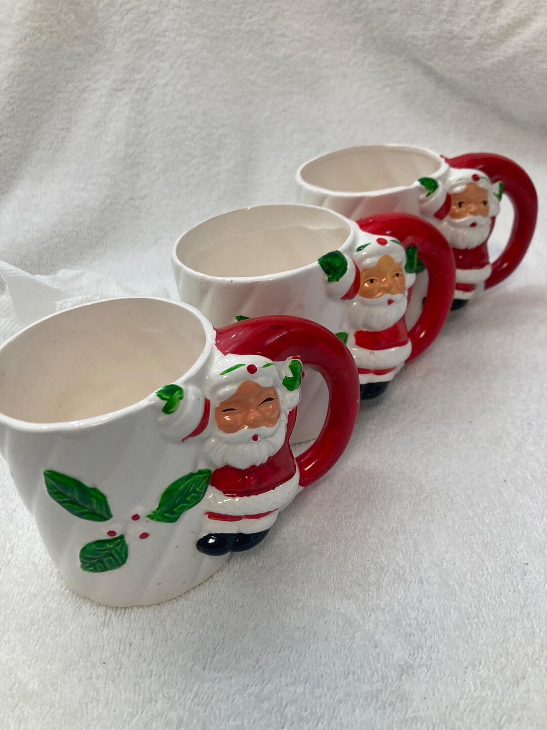 Vintage SANTA CLAUS Full Body Coffee Mugs, Set of 3 - Etsy