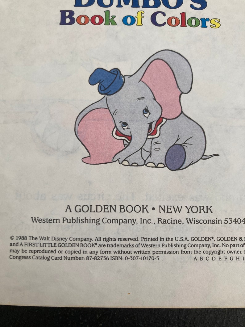 1988 Dumbo Book of Colors, Walt Disney, Little Golden Book - Etsy