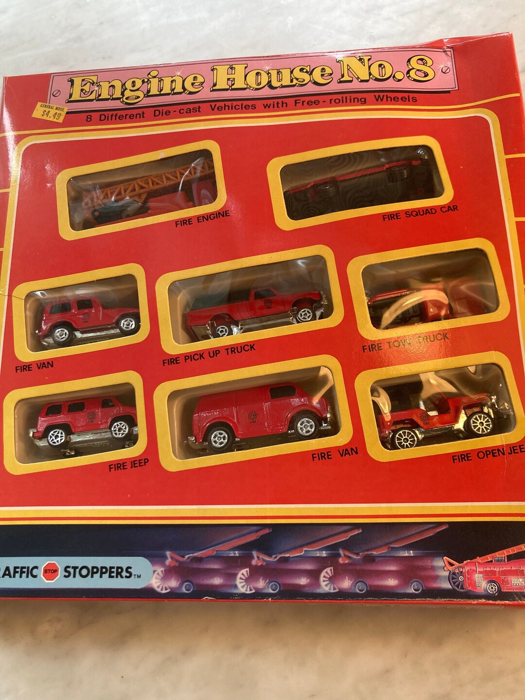 Vintage Engine House No.8, Die Cast Vehicles With Free Rolling Wheels ...