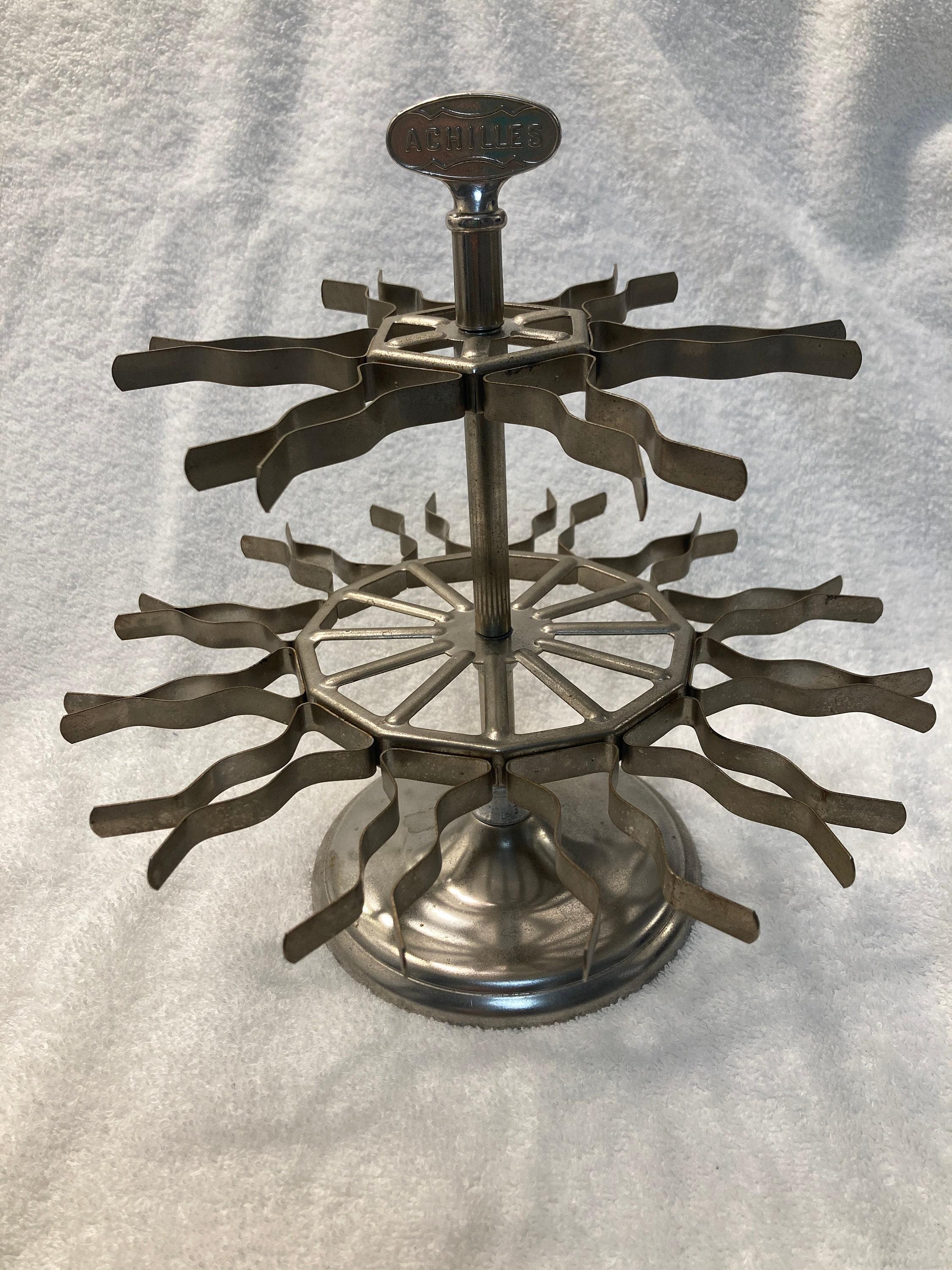 1950s Achilles 18 Slot Rotating 2 Tier Metal Stamp Rack Holder 2 Tier ...