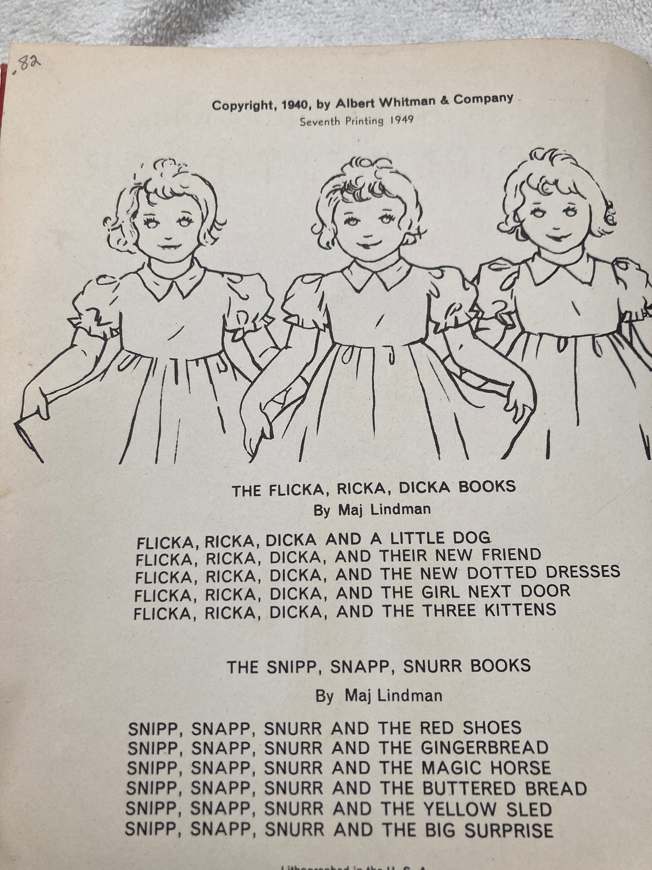 Vintage Children's Book Flicka Ricka Dicka and the Girl - Etsy