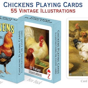 Chicken Playing Card Deck, 55 Unique Vintage Illustrations - Etsy