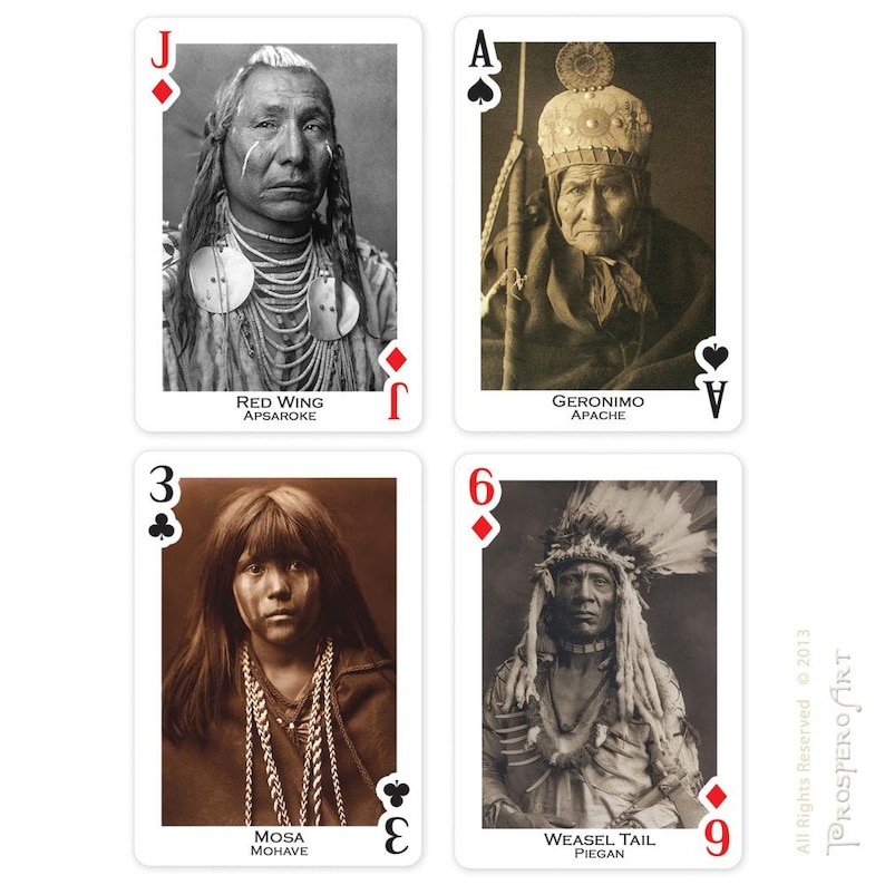 Native American Playing Cards - Edward Curtis - Etsy