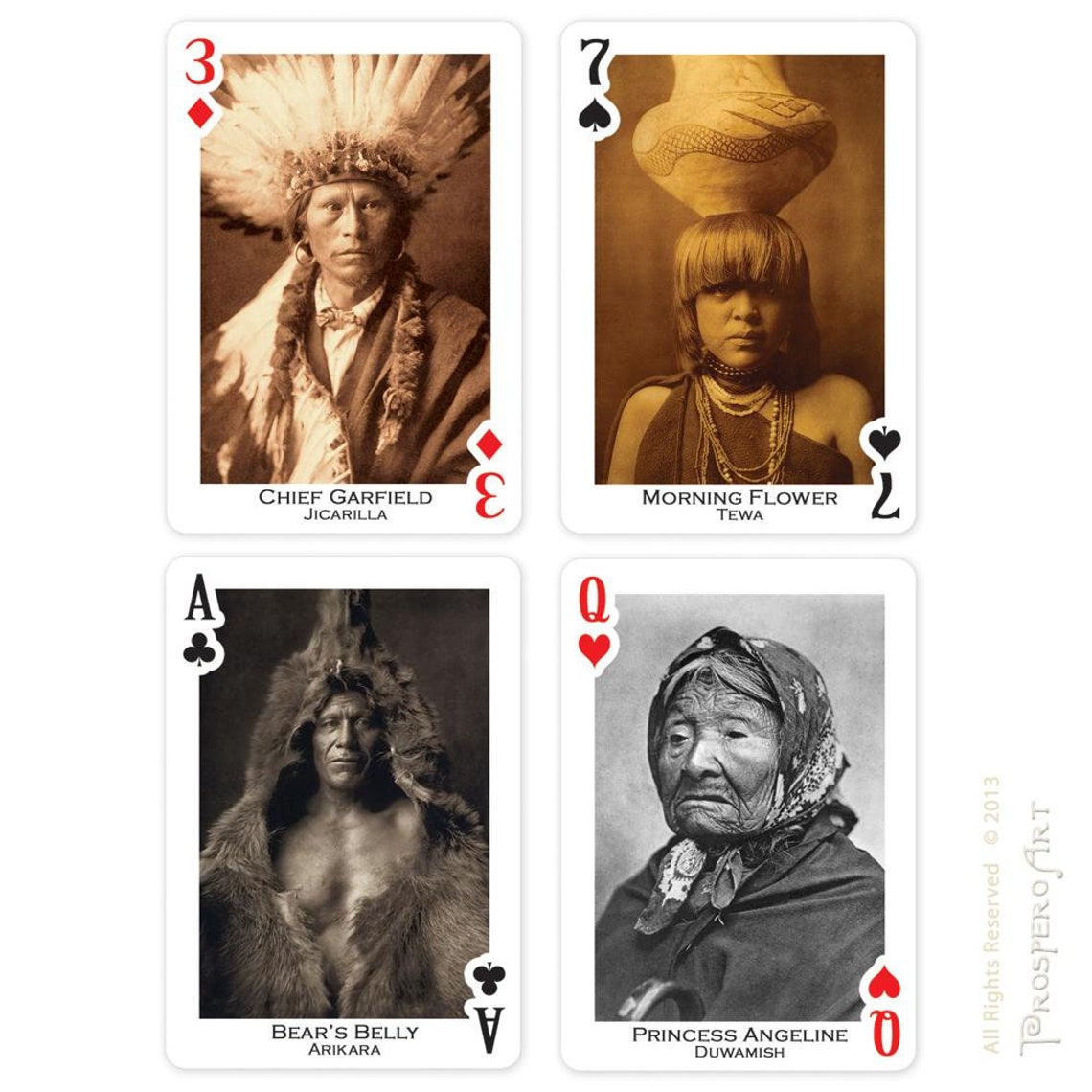 Native American Playing Cards - Edward Curtis - Etsy