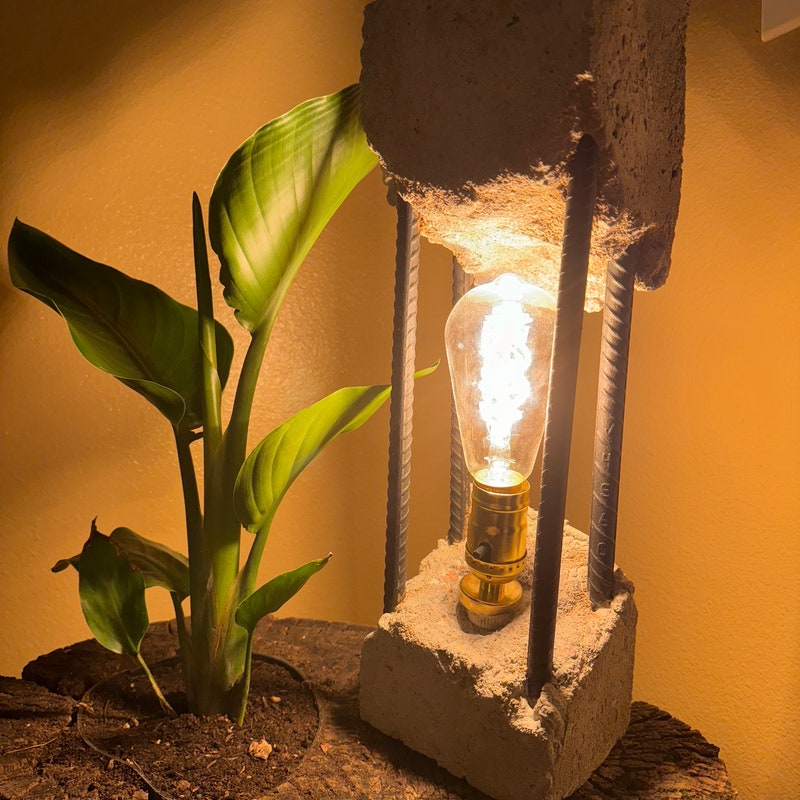 Concrete Lamp - Etsy