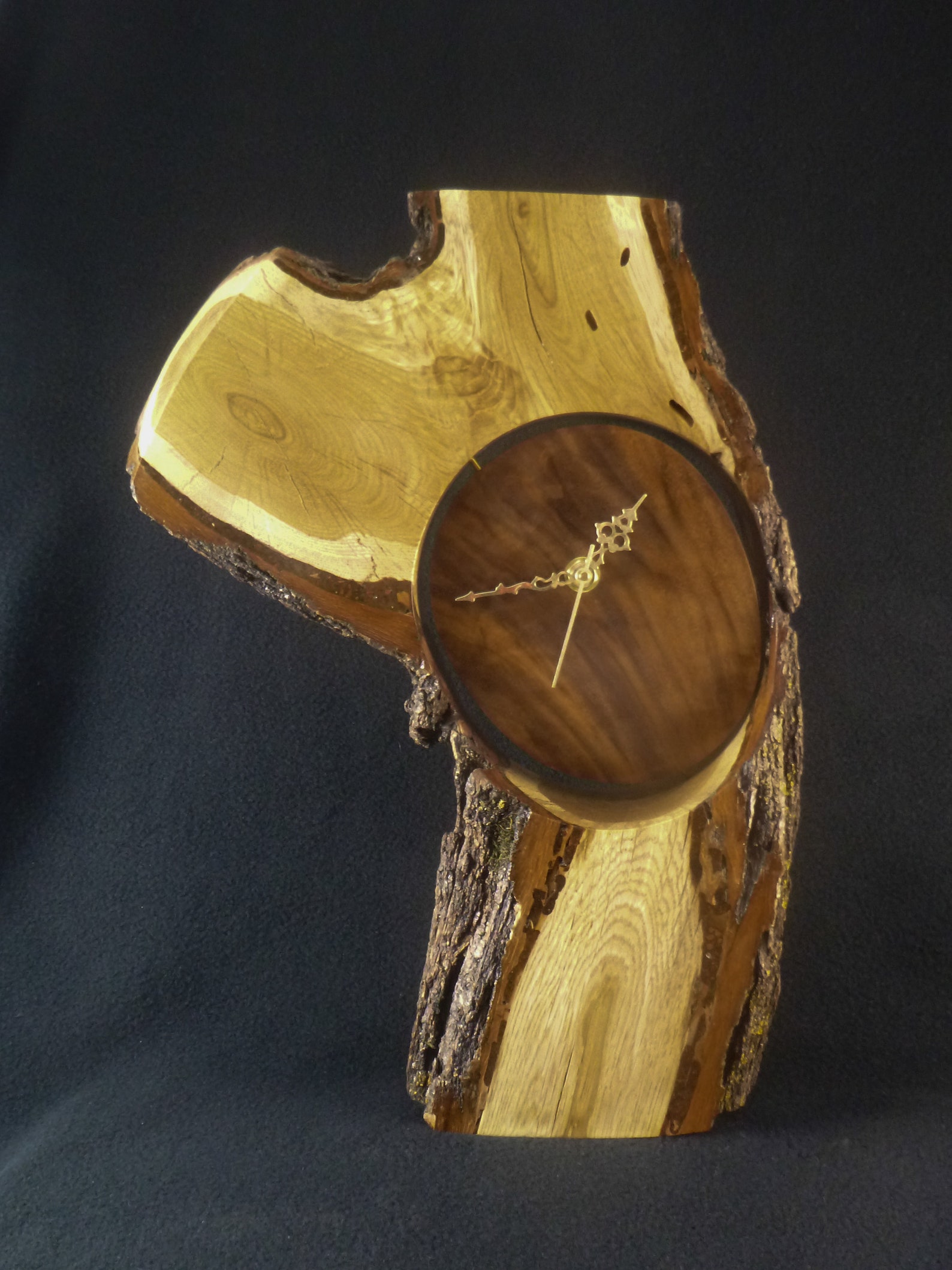 Unique And Elegant Table Clock Base-Red Oak Burl With Live And Finished ...