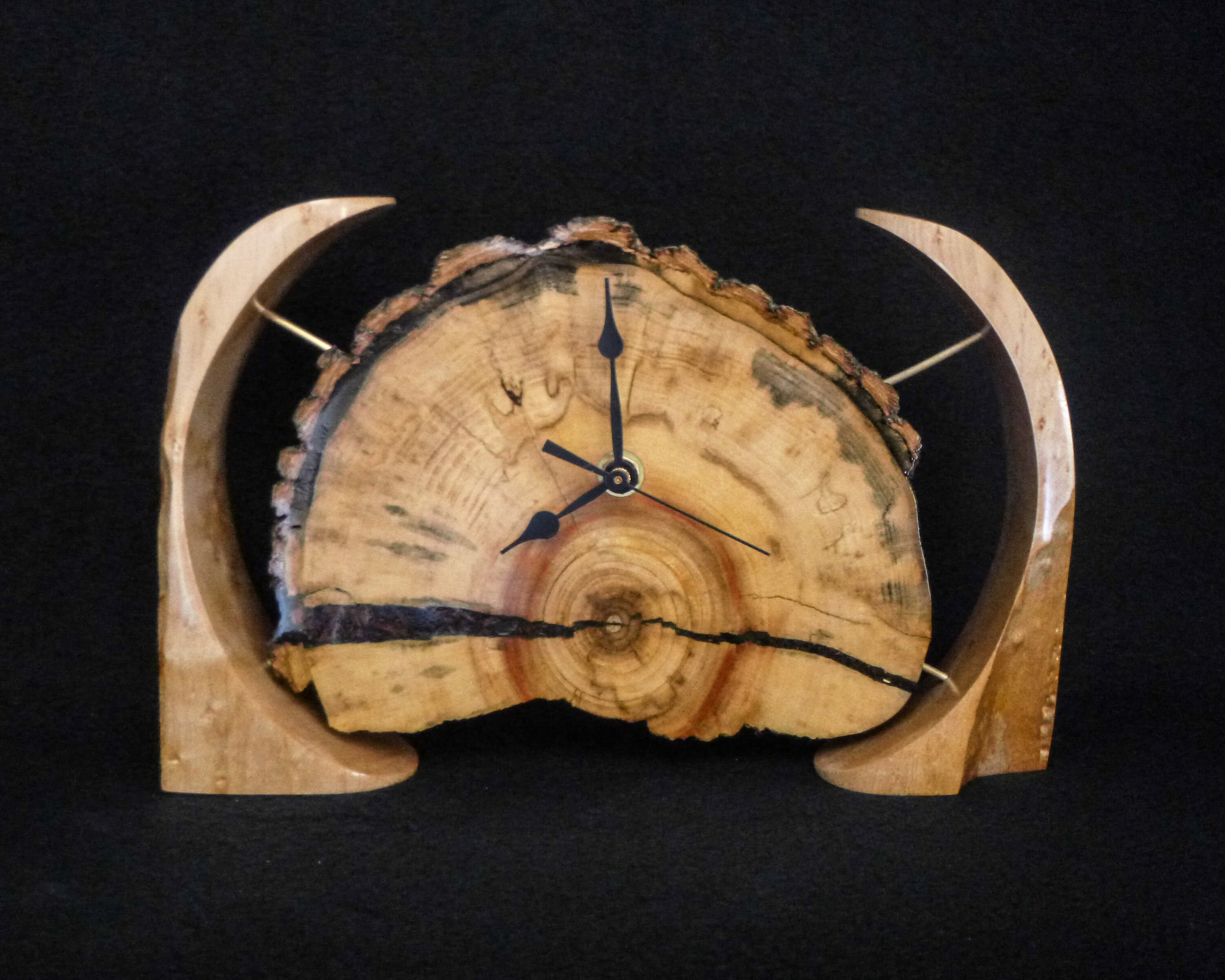 Clock 474 Table Base Birdseye Maple Face Box Elder - Etsy