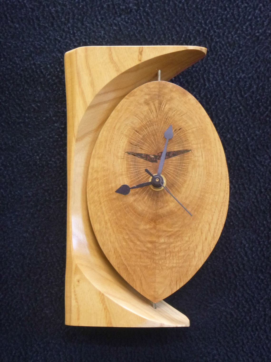 Clock (#345), Wall - Base Ash Finished Edge; Face - White Oak Burl ...