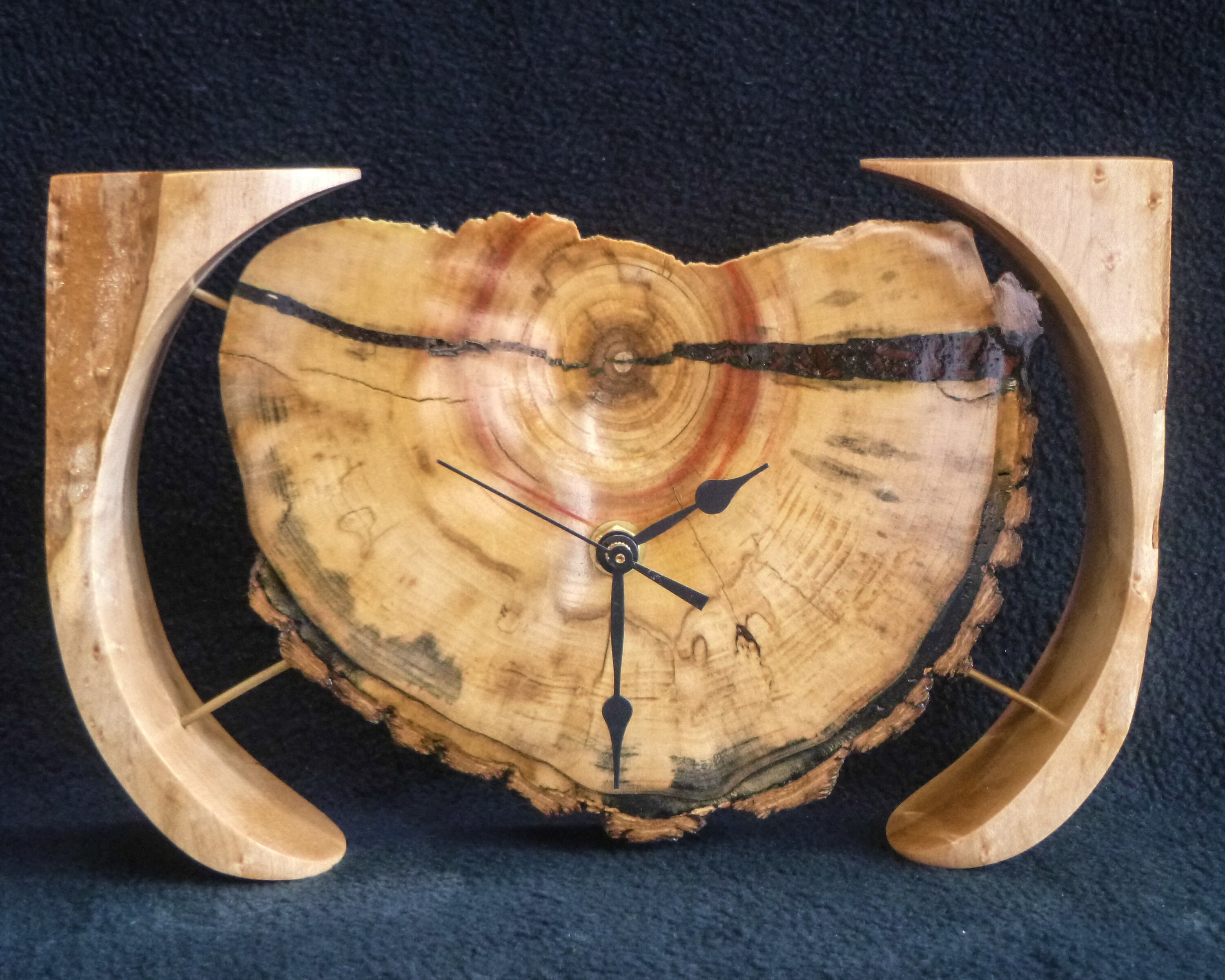 Clock 474 Table Base Birdseye Maple Face Box Elder - Etsy