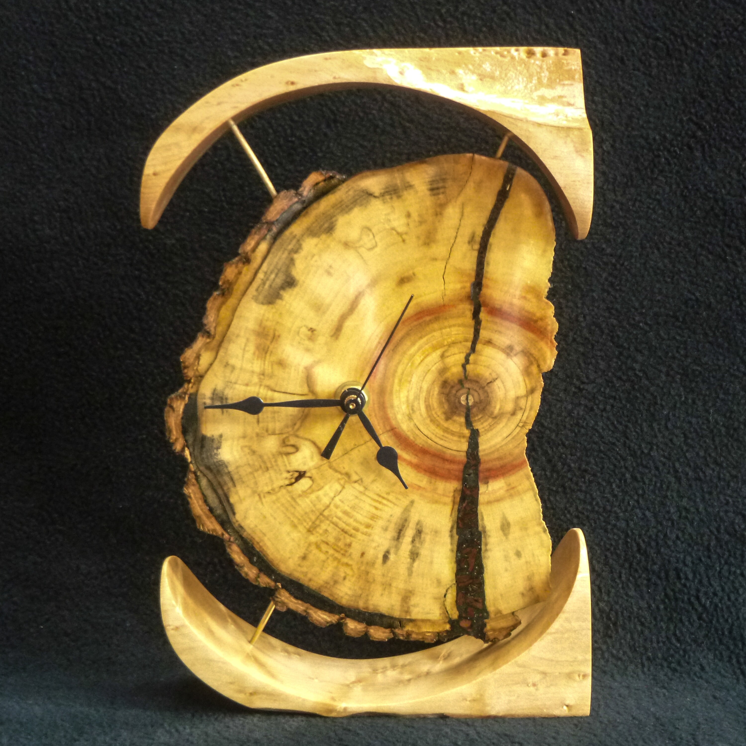 Clock 474 Table Base Birdseye Maple Face Box Elder - Etsy