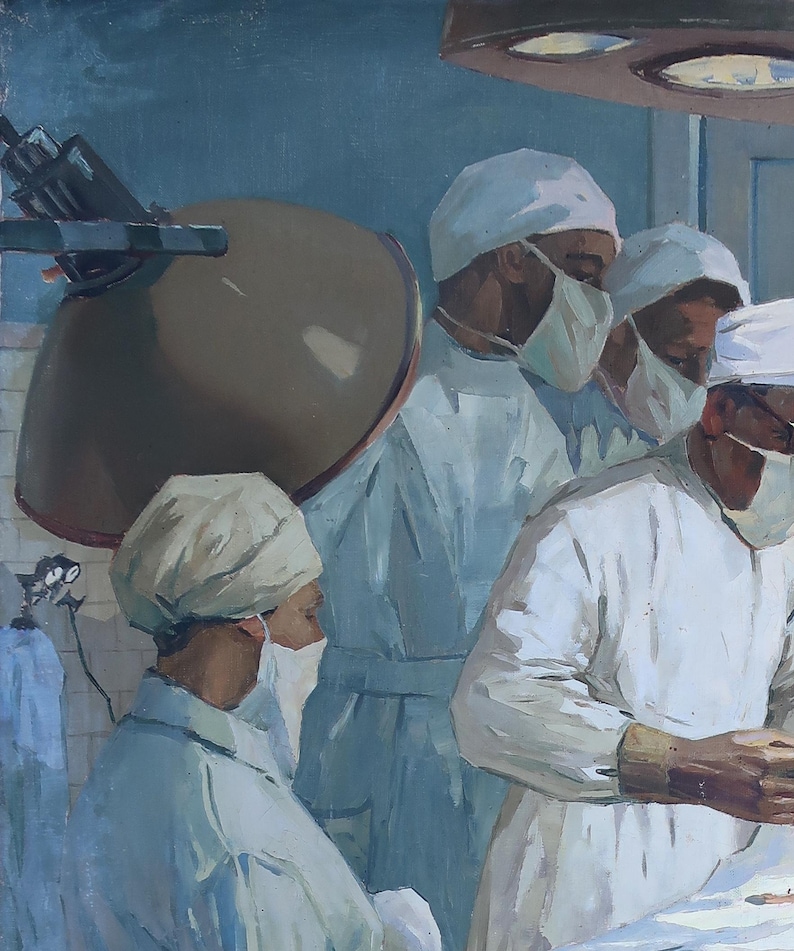 Soviet Scientists Science Antique Oil Painting Original - Etsy