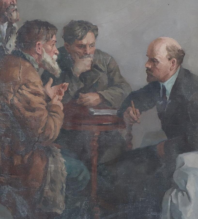 Vladimir Lenin Large Male Portrait Antique Oil Painting - Etsy UK