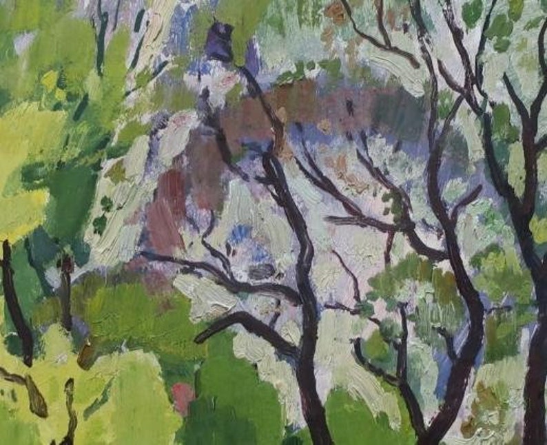 Landscape Painting Impressionism Spring Landscape Antique Oil | Etsy