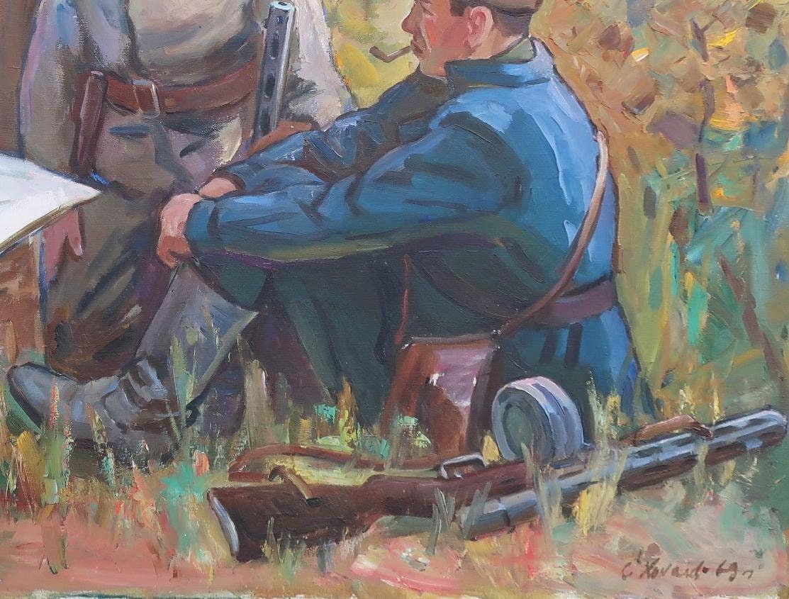 Great Patriotic War Soviet Army Antique Oil Painting Original - Etsy