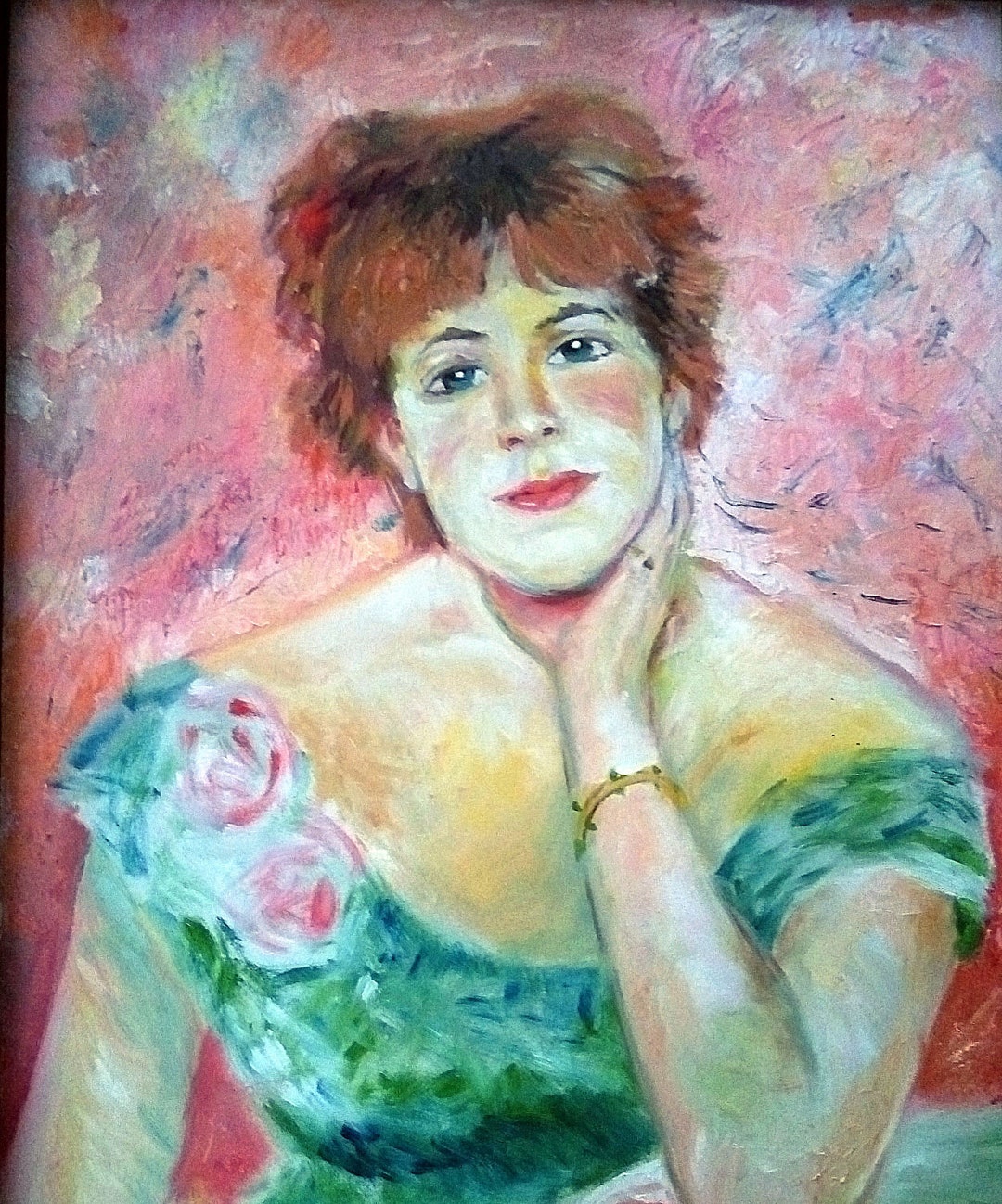 Portrait Young Beautiful Girl Large Portrait Antique Oil Painting ...