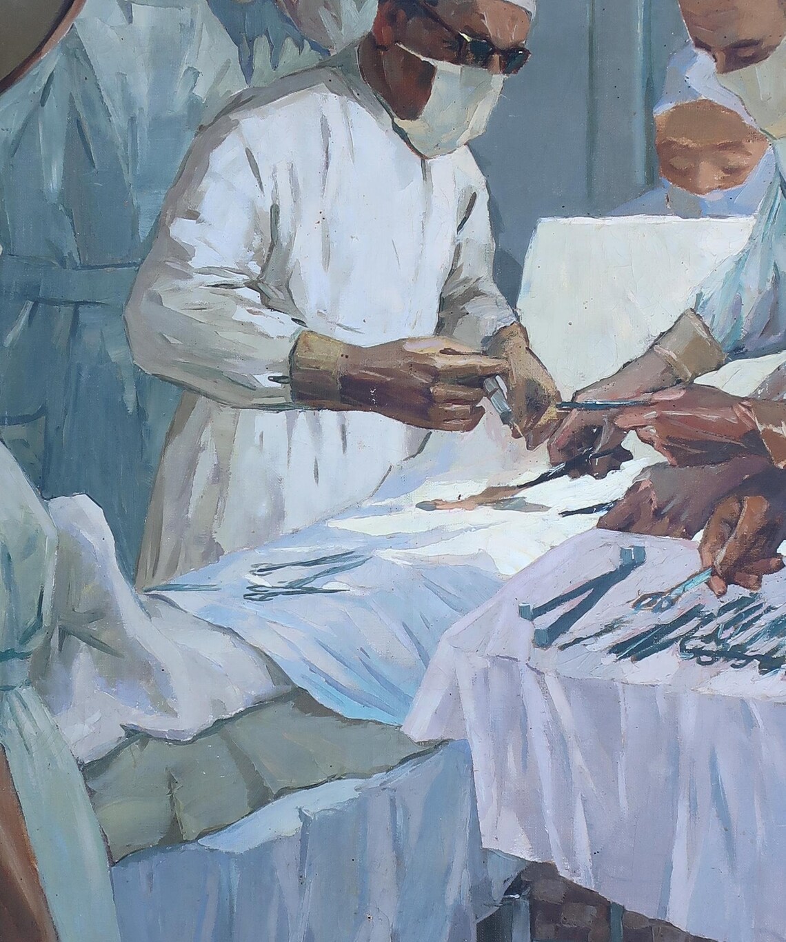 Soviet Scientists Science Antique Oil Painting Original - Etsy