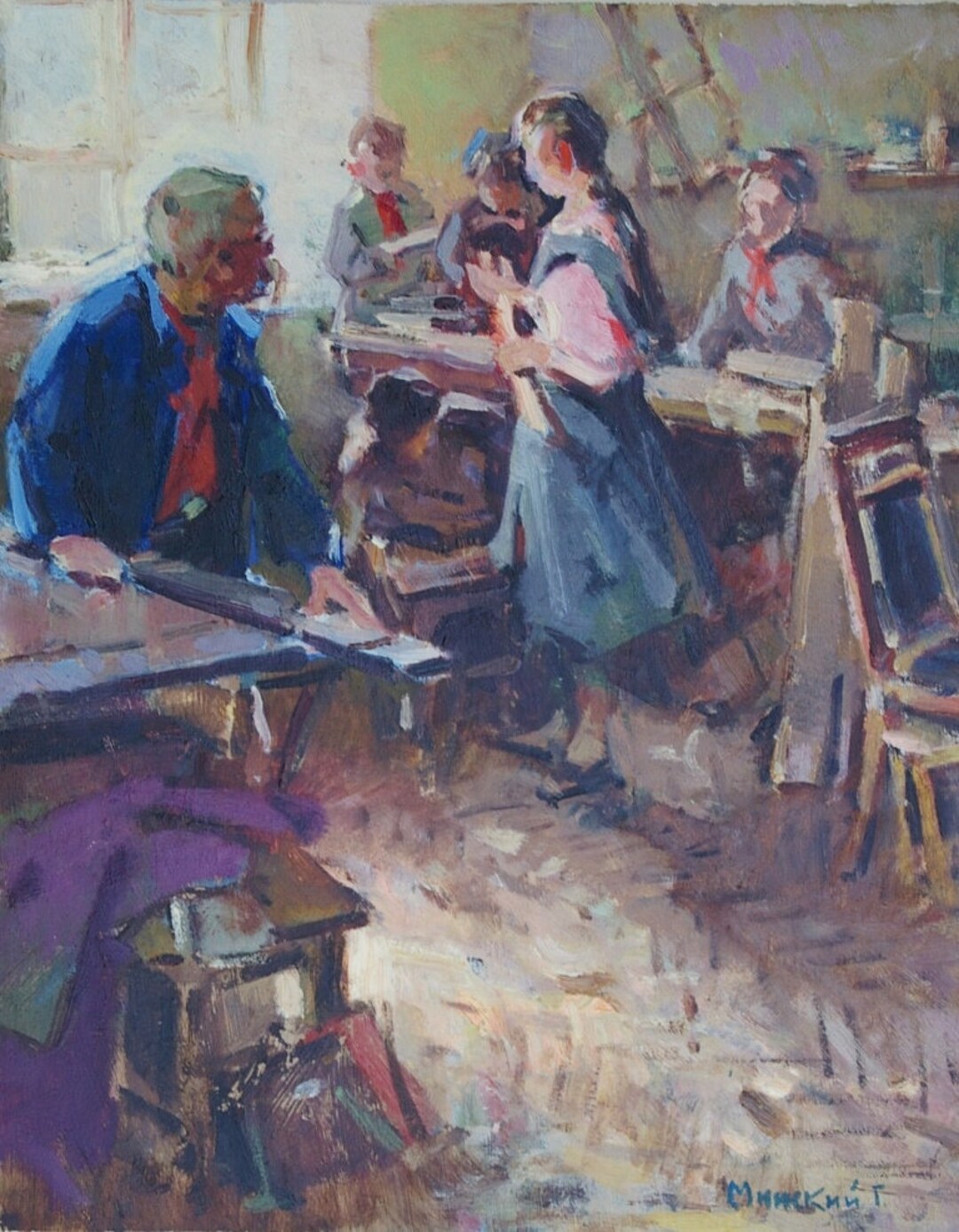 Collective Farm Soviet Worker Antique Oil Painting Original - Etsy