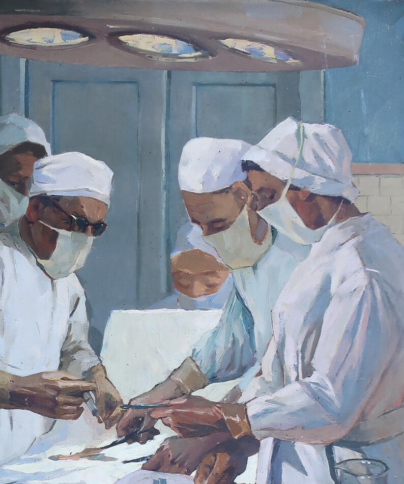 Soviet Scientists Science Antique Oil Painting Original - Etsy