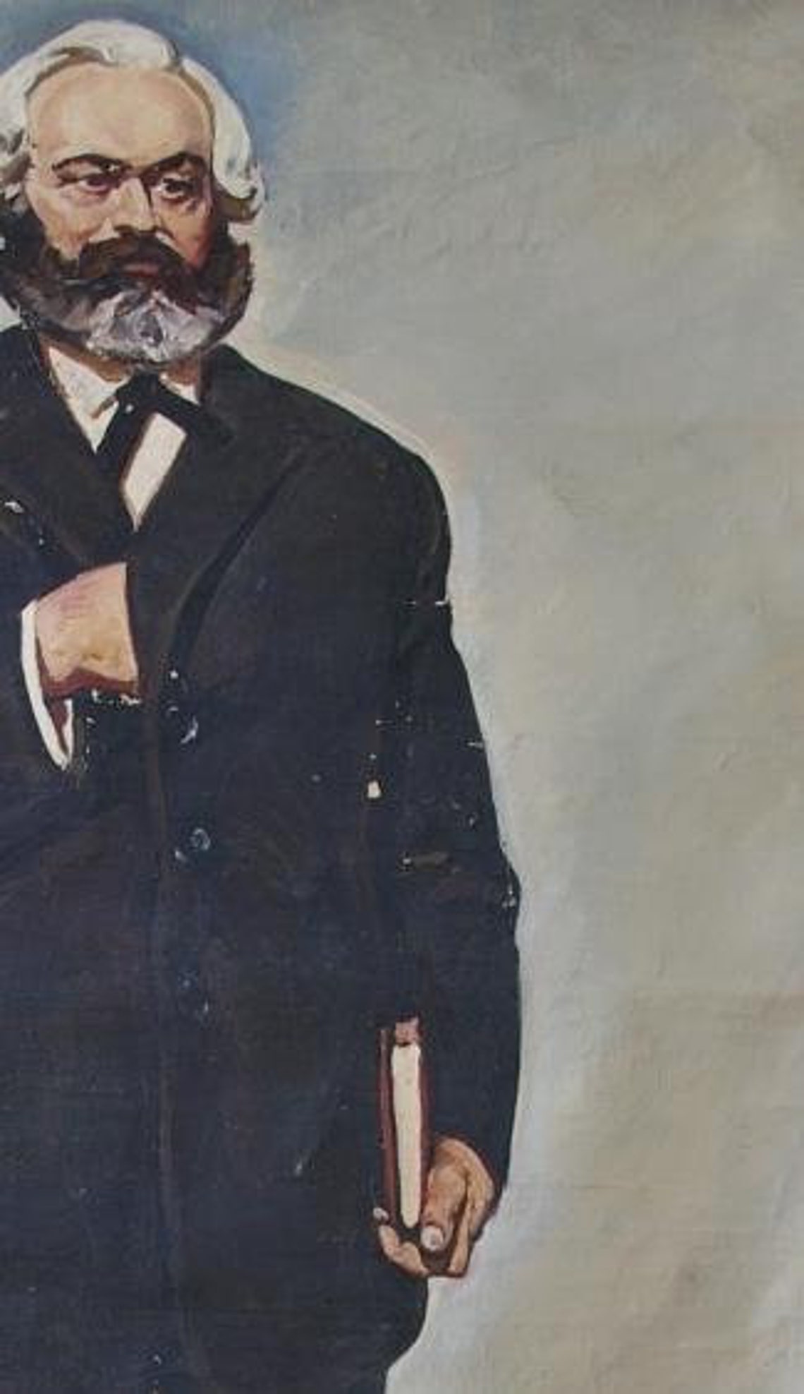 Karl Marx Portrait Large Male Portrait Antique Oil Painting - Etsy