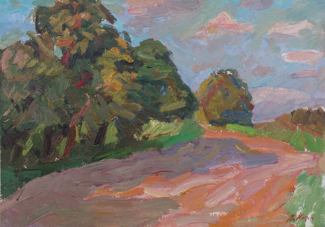 Vintage Ukrainian Impressionism Oil Painting, Rural Landscape Art - Etsy