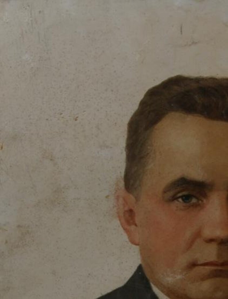 Portrait Politician Large Male Portrait Antique Oil Painting - Etsy