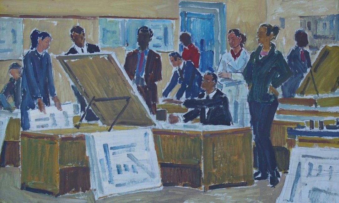 Soviet Scientists Science Antique Oil Painting Original - Etsy