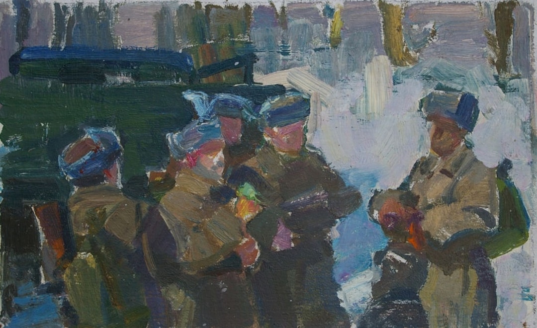 Soviet Battle Scene Oil Painting, Ukrainian Artist Smirnov, 1970s - Etsy