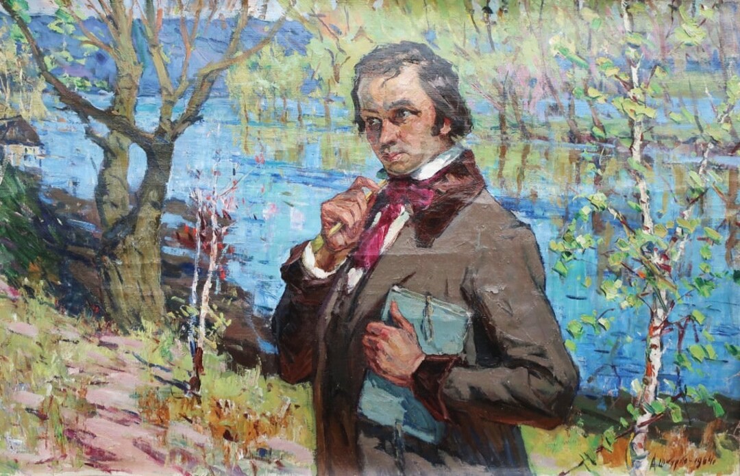Portrait Soviet Man Large Male Portrait Antique Oil Painting Original ...